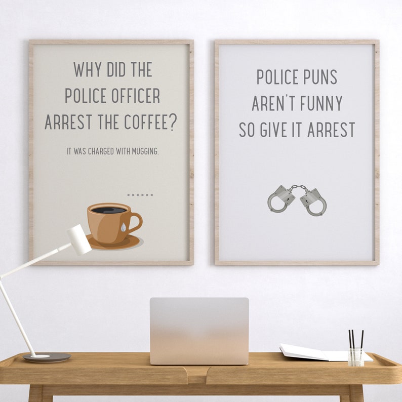 Police Pun Funny Posters, Police Officer Gifts, Police Gag Gifts ...