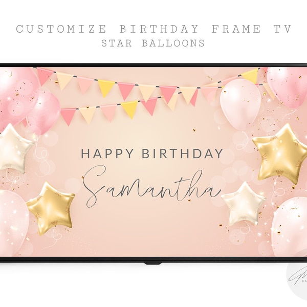 Frame Tv Art | Custom Birthday Art | Frame Tv - Etsy