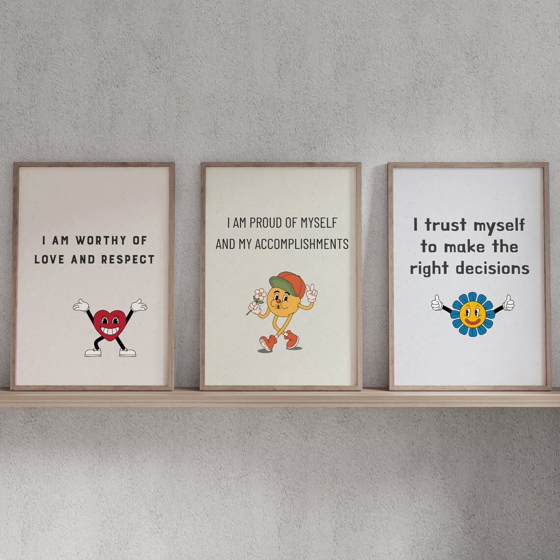 Retro Affirmation Wall Art Retro Poster Trendy Wall Art - Etsy