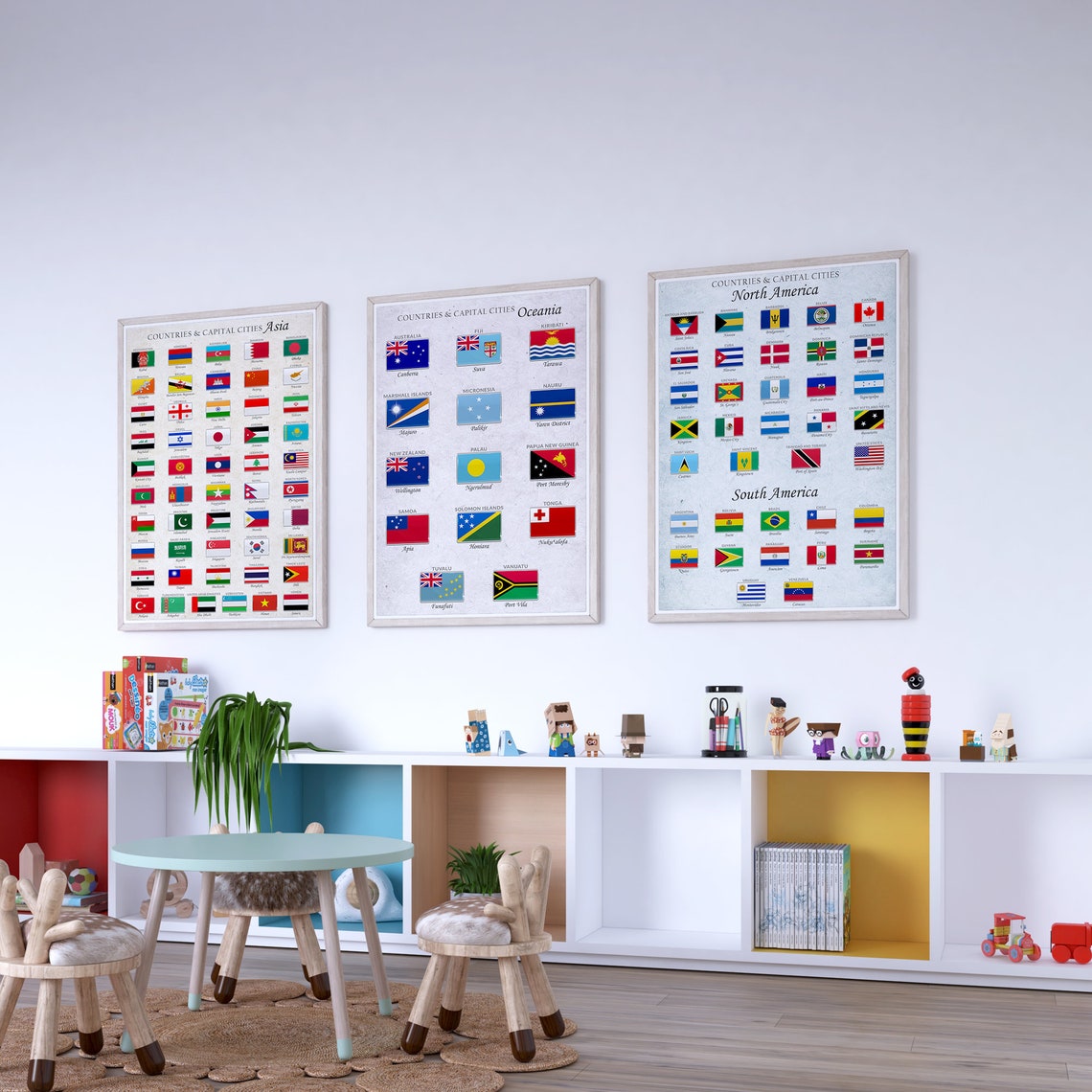 World Continents Capital City Collection Flags of the World - Etsy