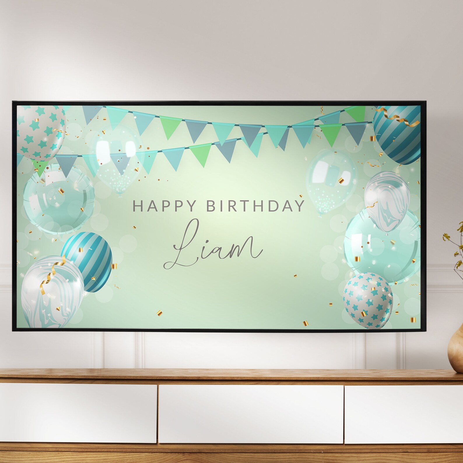 Samsung TV Frame Art Happy Birthday, Birthday Decor, Birthday Banner ...