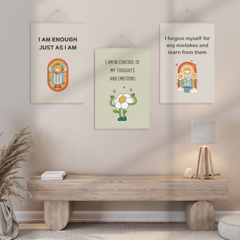 Retro Affirmation Wall Art Retro Poster Trendy Wall Art - Etsy