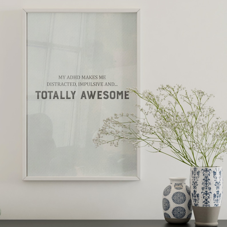 ADHD Quote Wall Art, Inspirational ADHD Quotes Printable Wall Art ...