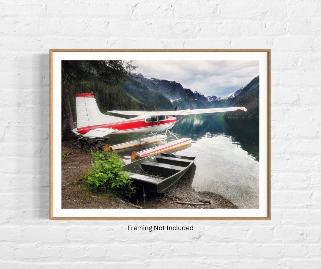 Alaska Landscape Print – Red Float Plane, Turner Lake, Tongass National ...