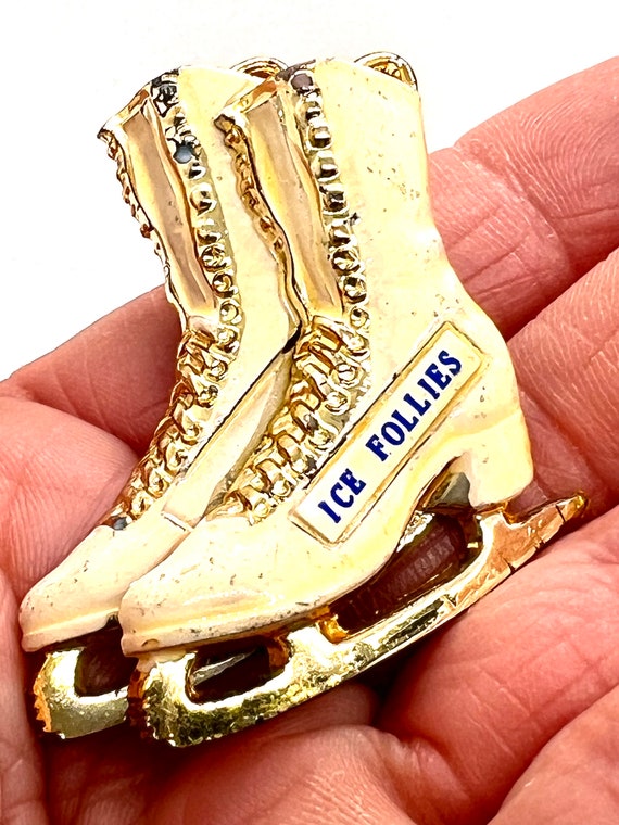 Antique Ice Follies 1953 Vintage Ice Skating Pin Broo… - Gem