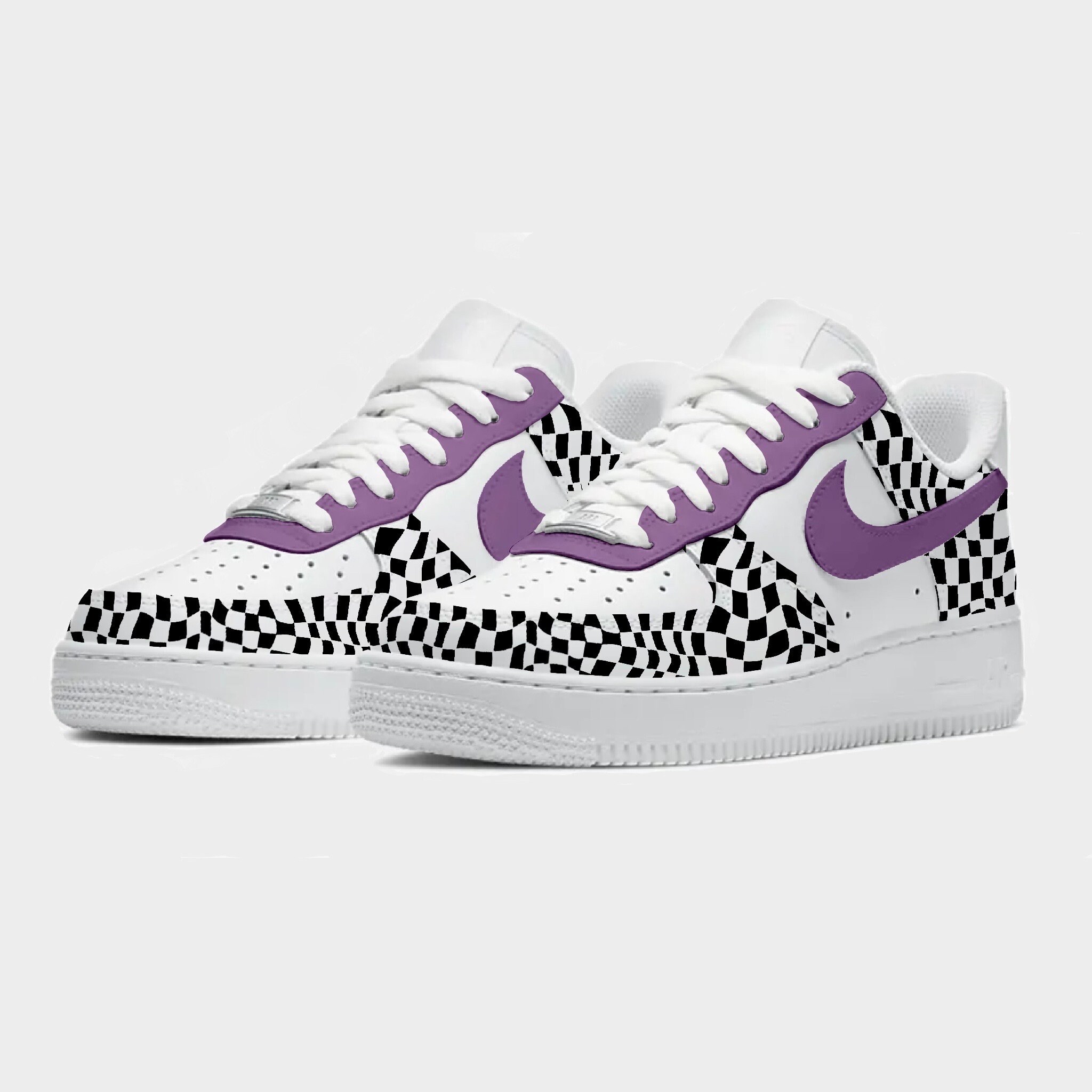 Custom Designed Hand Painted Air Force 1s Checkerboard - Etsy