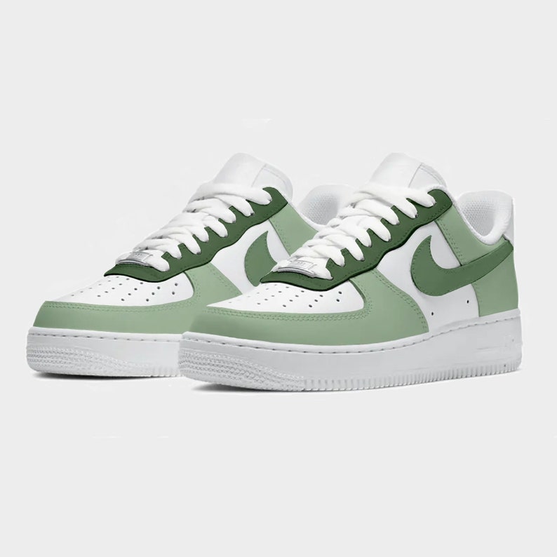 Light Green Air Force 1s Custom Designed Hand Painted - Etsy