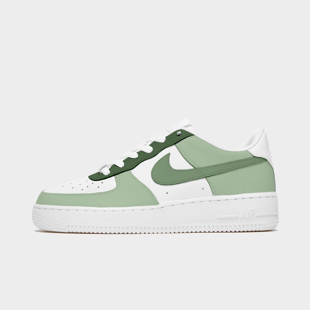 Light Green Air Force 1s Custom Designed Hand Painted - Etsy