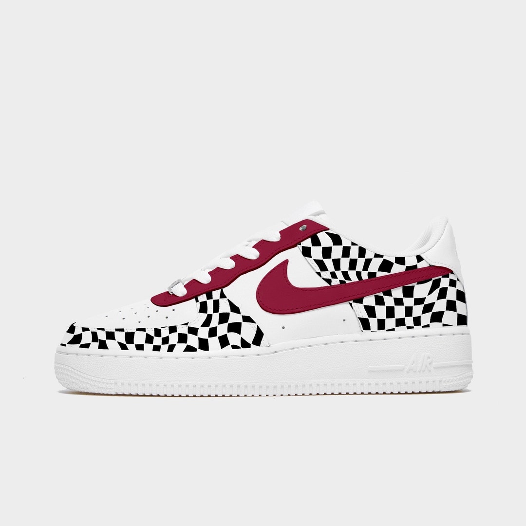 Custom Designed Hand Painted Air Force 1s Checkerboard - Etsy