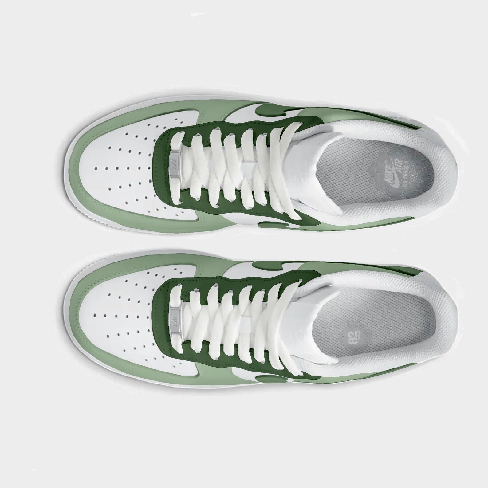 Light Green Air Force 1s Custom Designed Hand Painted - Etsy