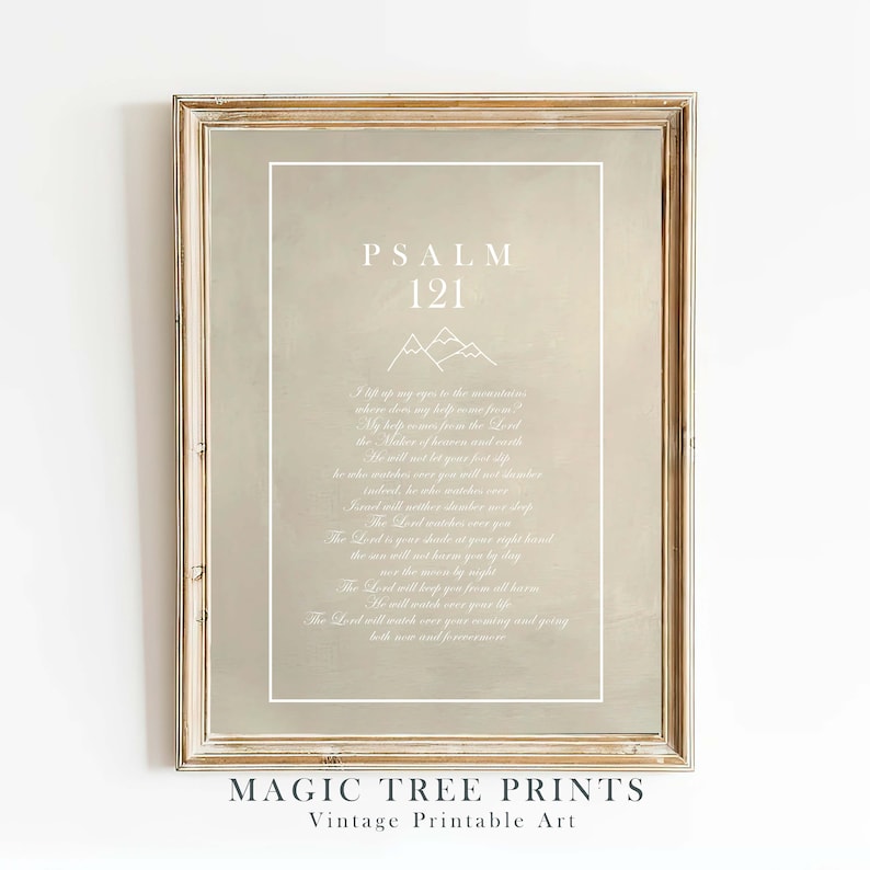 Psalm Number 121, the Lord is My Shepherd, Bible Sketches Wall Art ...