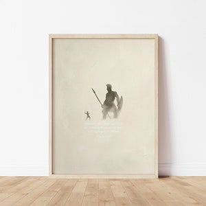 Christian Wall Art, David and Goliath, Modern Christian, Digital Print ...