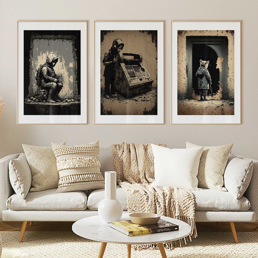 Banksy Digital Print Gallery Wall Set, Printable Banksy Poster, Banksy ...