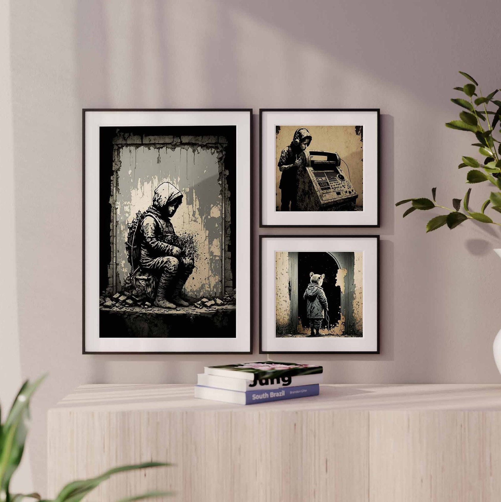 Banksy Digital Print Gallery Wall Set Printable Banksy - Etsy