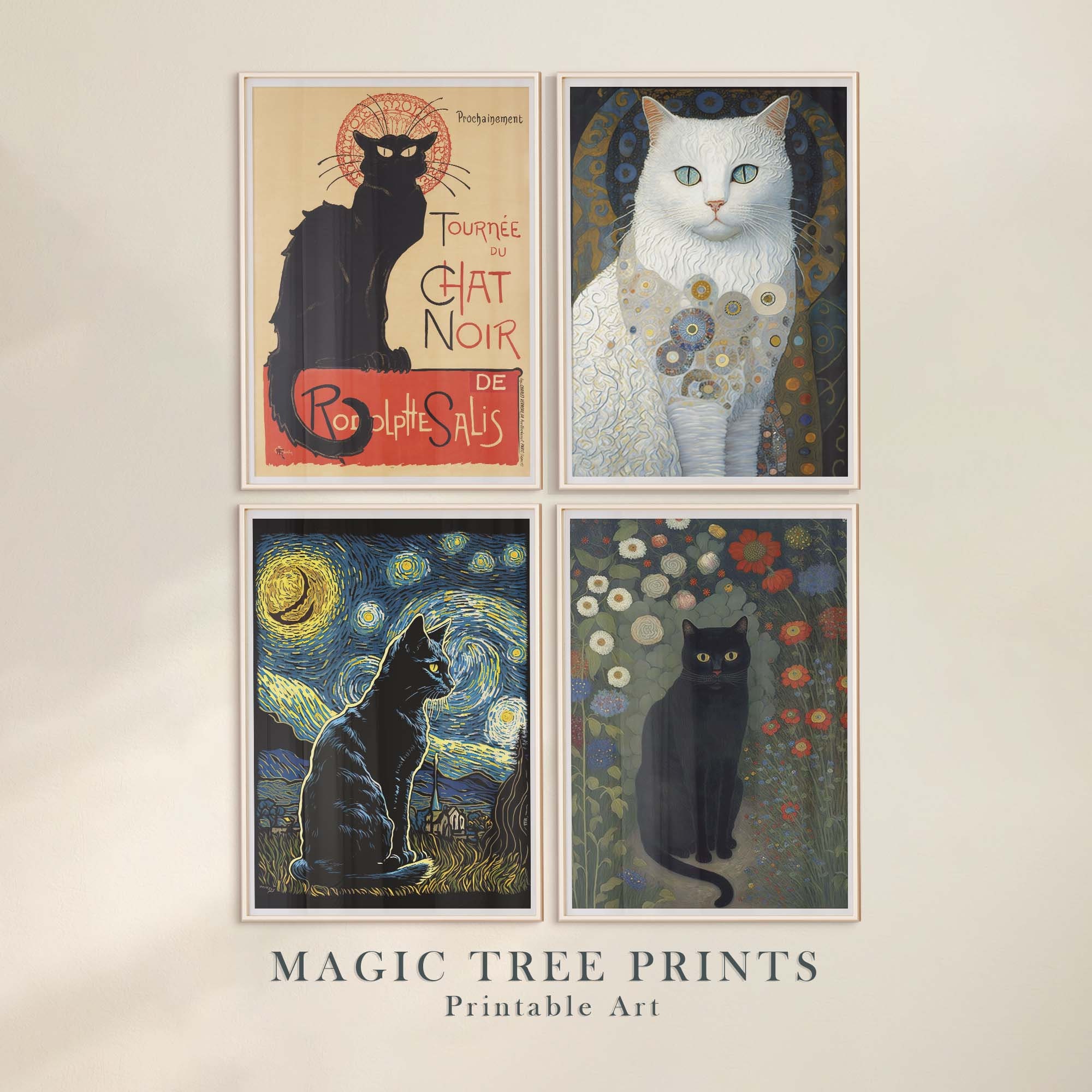 Cats Eclectic Gallery Wall Art Set of 9 Matisse Klimt Van - Etsy