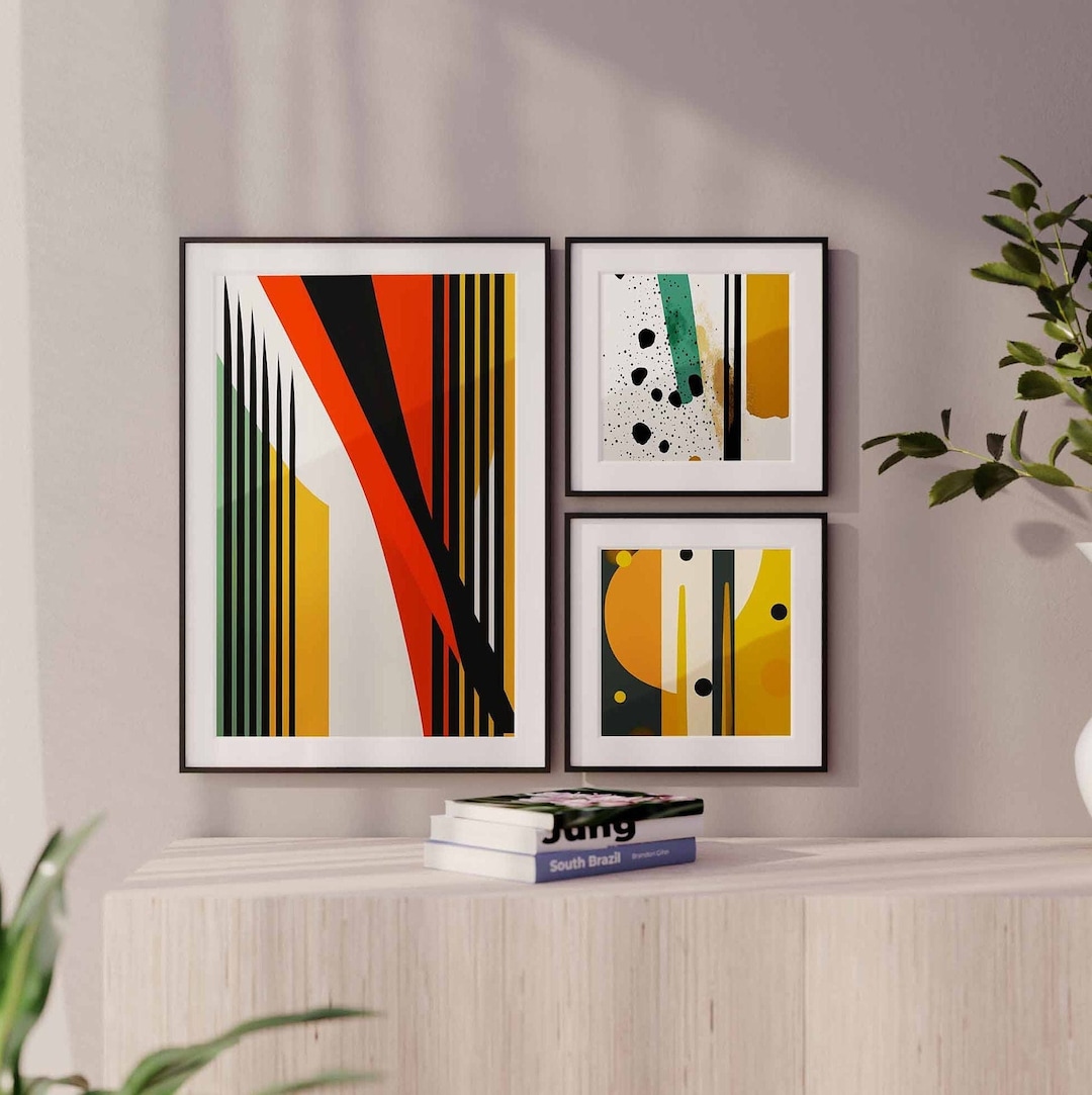 Mid Century Modern Eclectic Gallery Wall Set of 3, Eclectic Printable ...