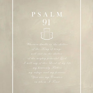 Psalm Number 91, Digital Print, Shelter of the Most High, Jesus Bible ...