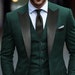 Men's Forest Green 3 Piece Suit Men's Grooms Suit Business Suit ...