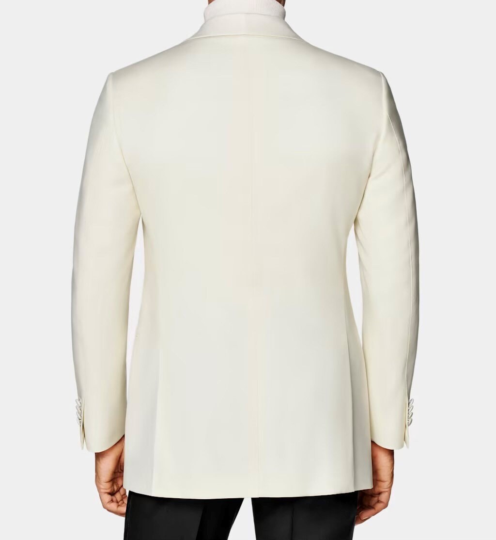 Men's Tuxedo off White Shawl Lapel Premium Blazer Prom Coat Wedding ...