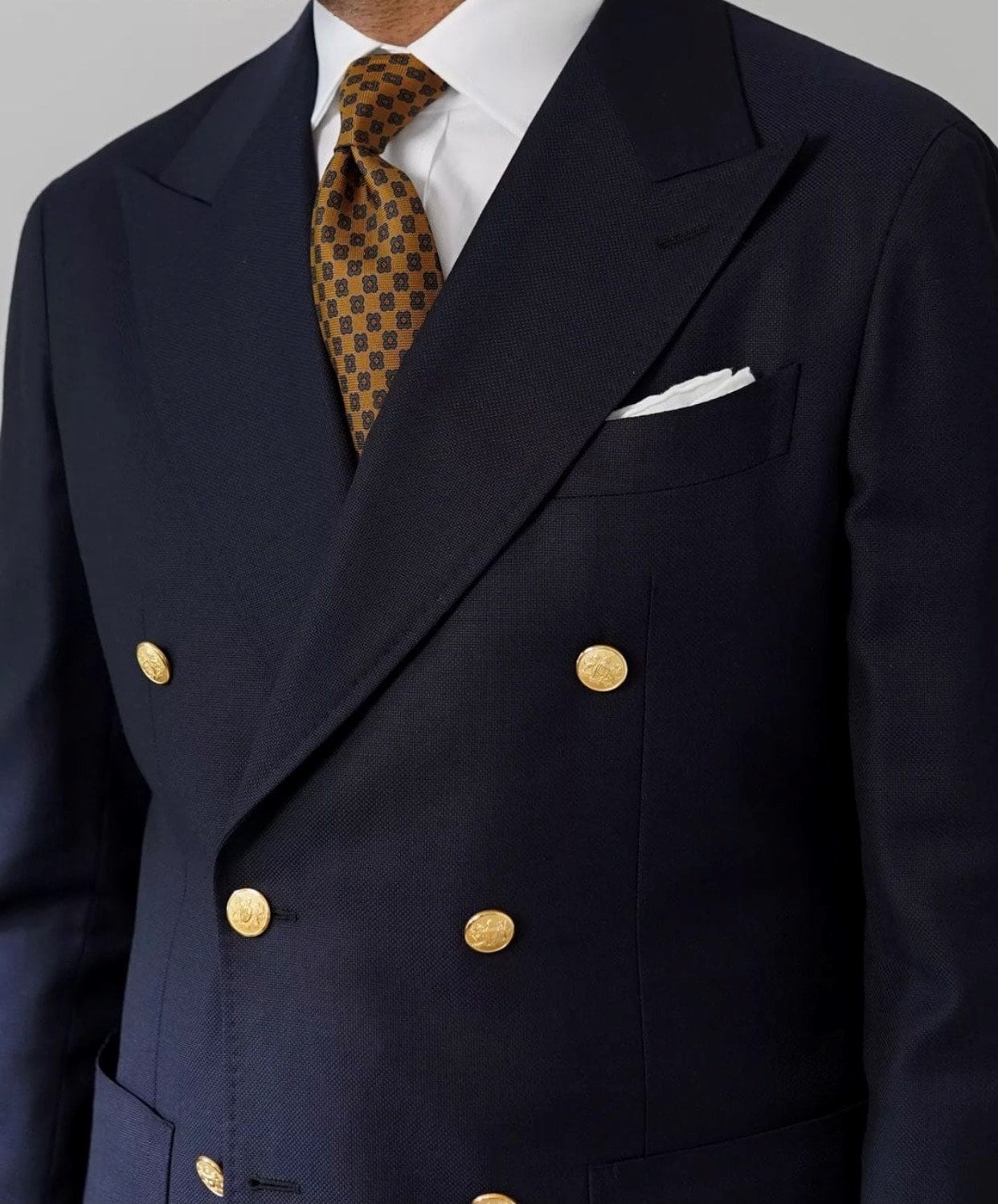 Men's Navy Blue Double Breasted Blazer Wedding Casual Event Party ...