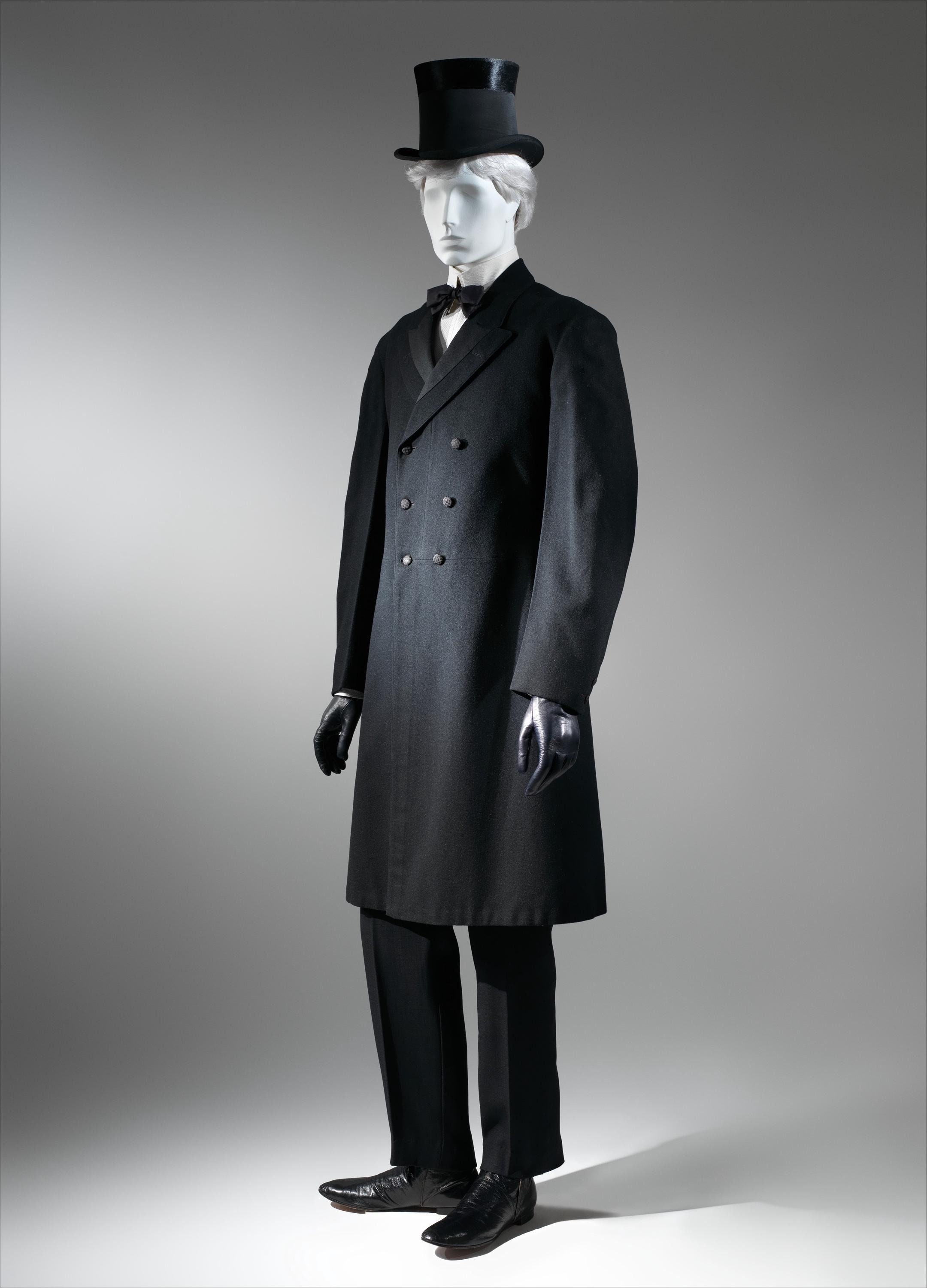 1920's Black Victorian Frock Coat Double Breasted Tweed Overcoat Winter ...