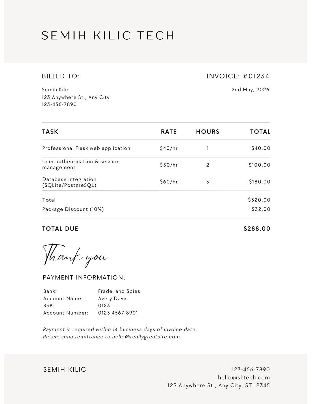 Editable Invoice Template | Minimalist Black, White, & Gray Design ...