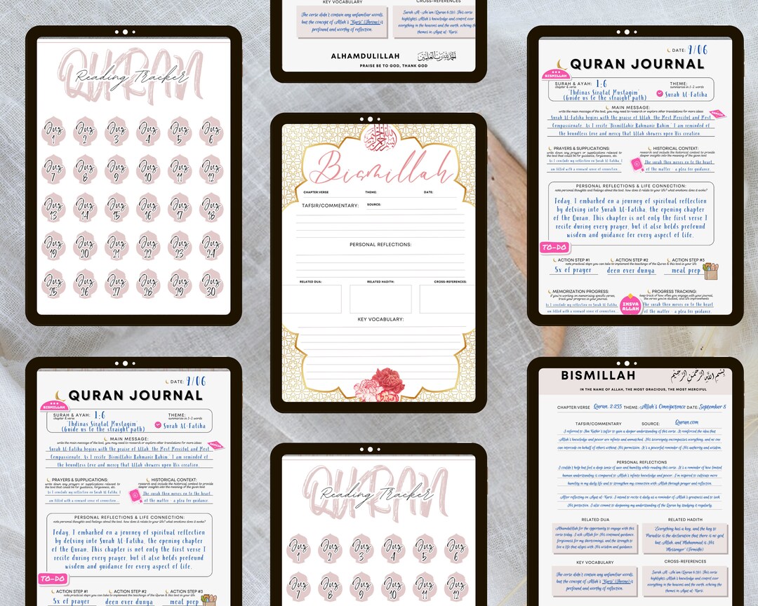Quran Journal Inserts: 5 Designs | Islamic Productivity | Muslim ...
