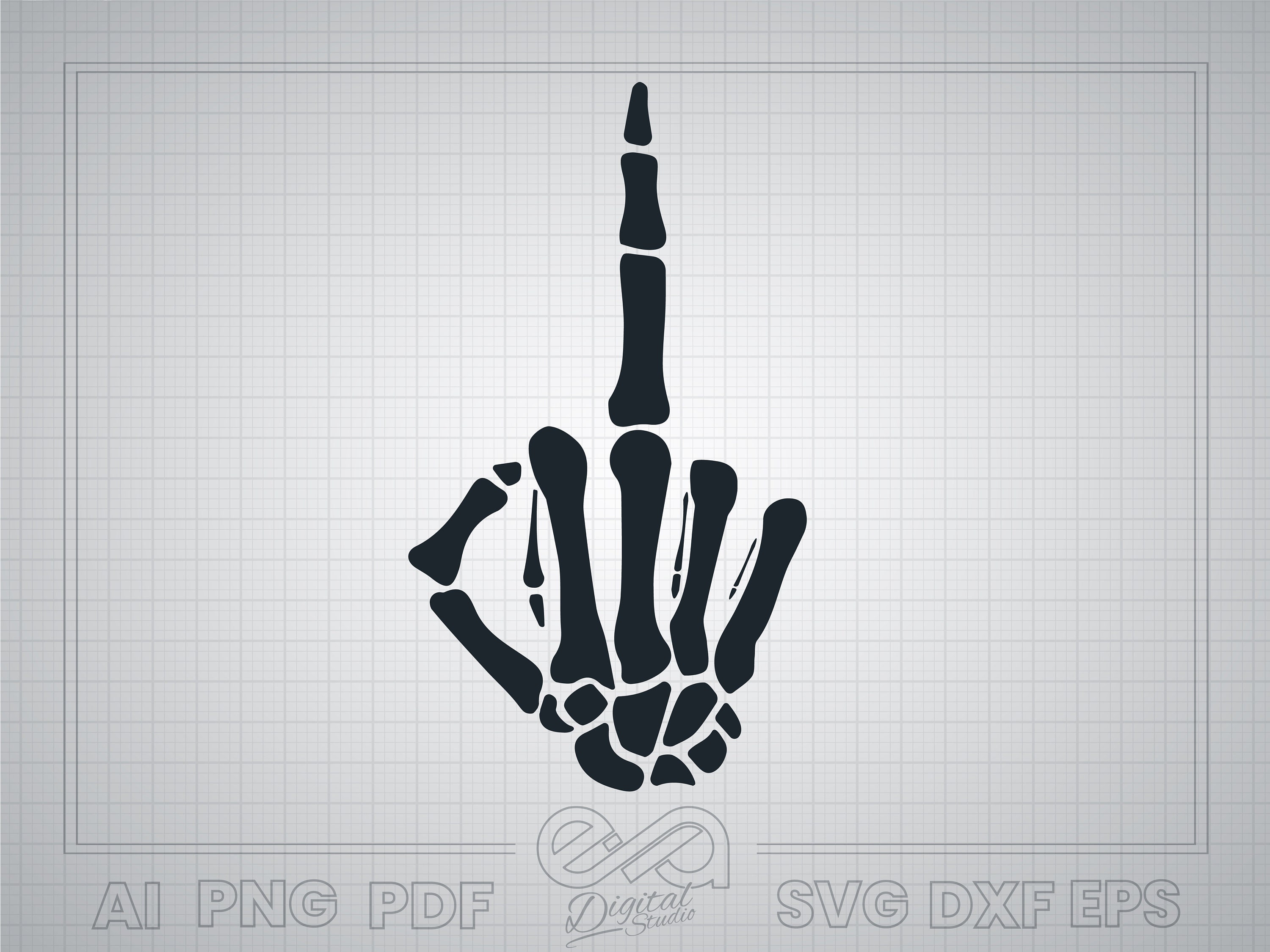 Middle Finger Decal, Skelton Decal, Skeleton Stickers - Etsy