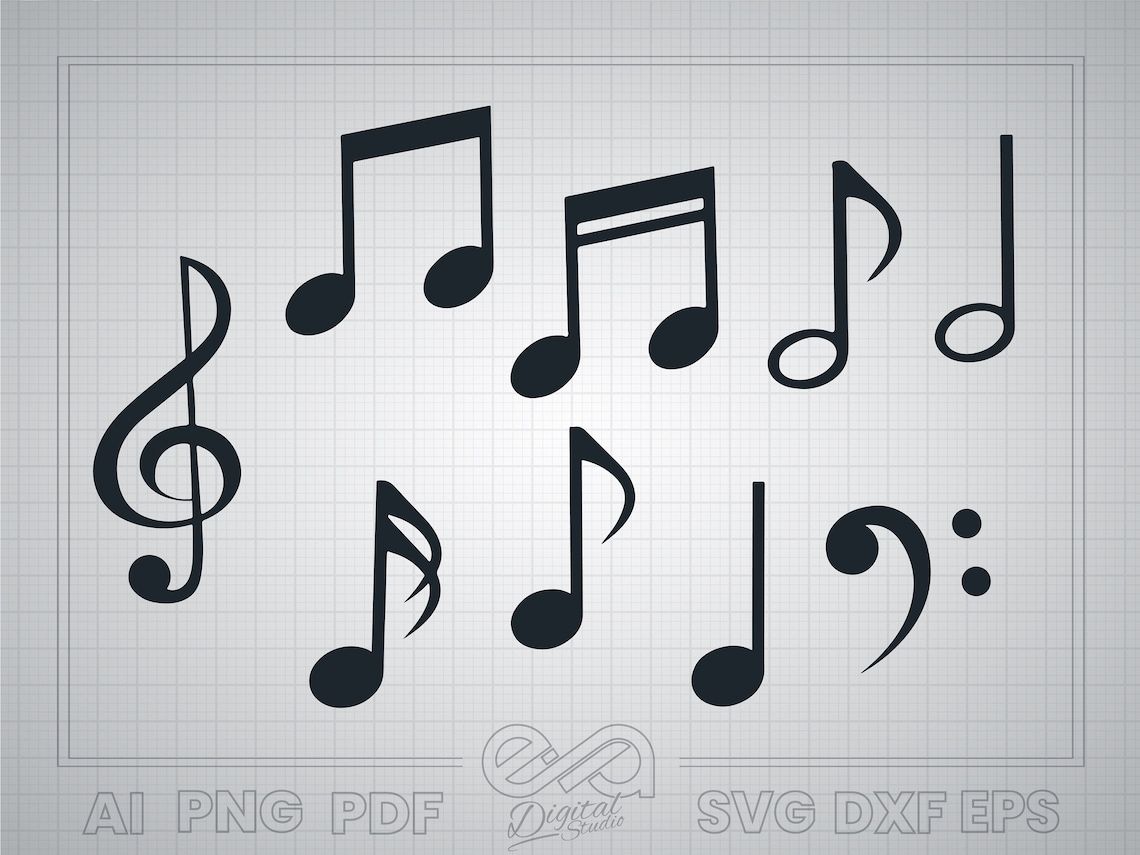 Music Note Vector, Music Note SVG, Musical Notes SVG - Etsy