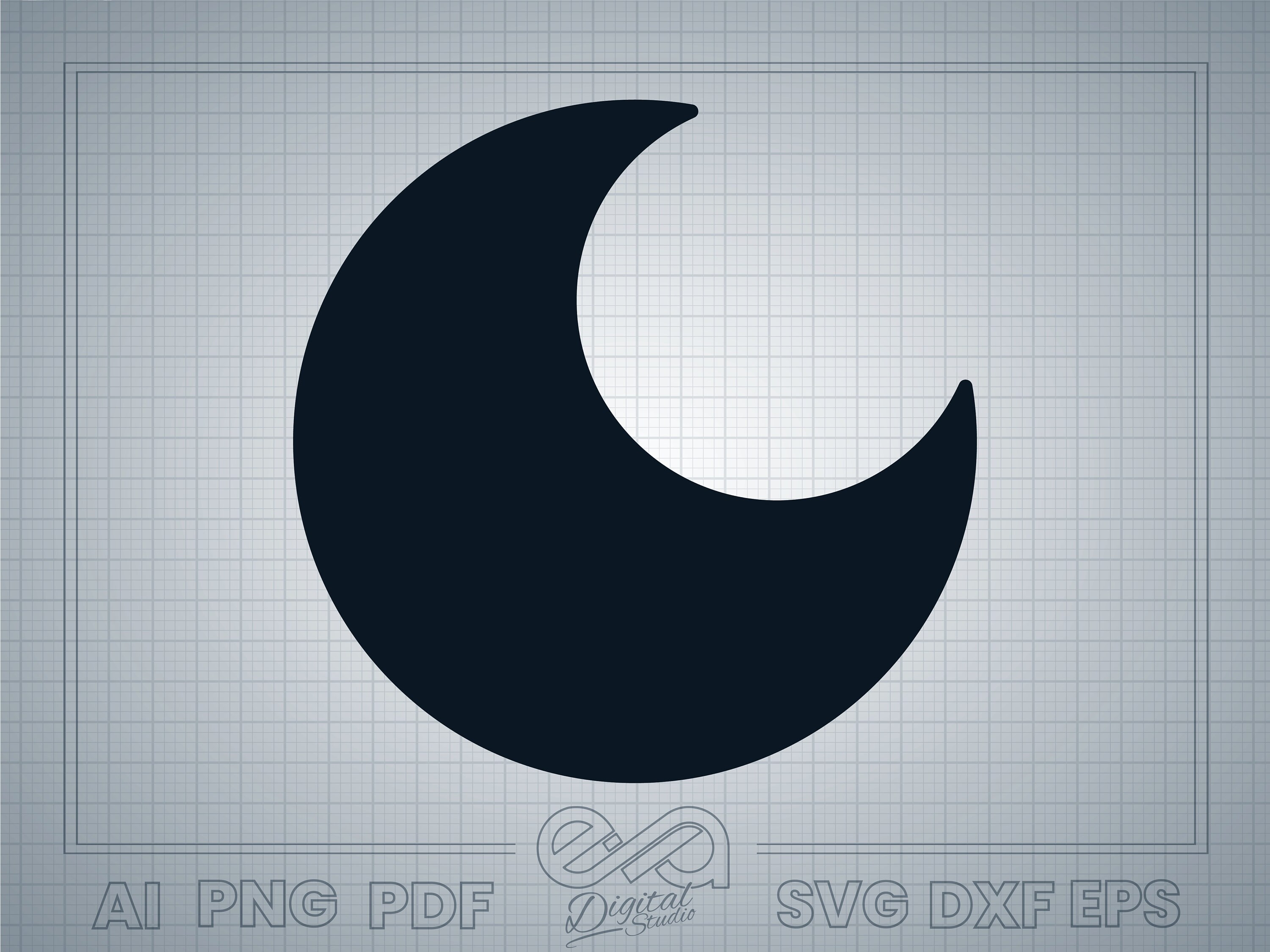 Moon Icon SVG, Crescent Moon SVG, Lunar SVG - Etsy