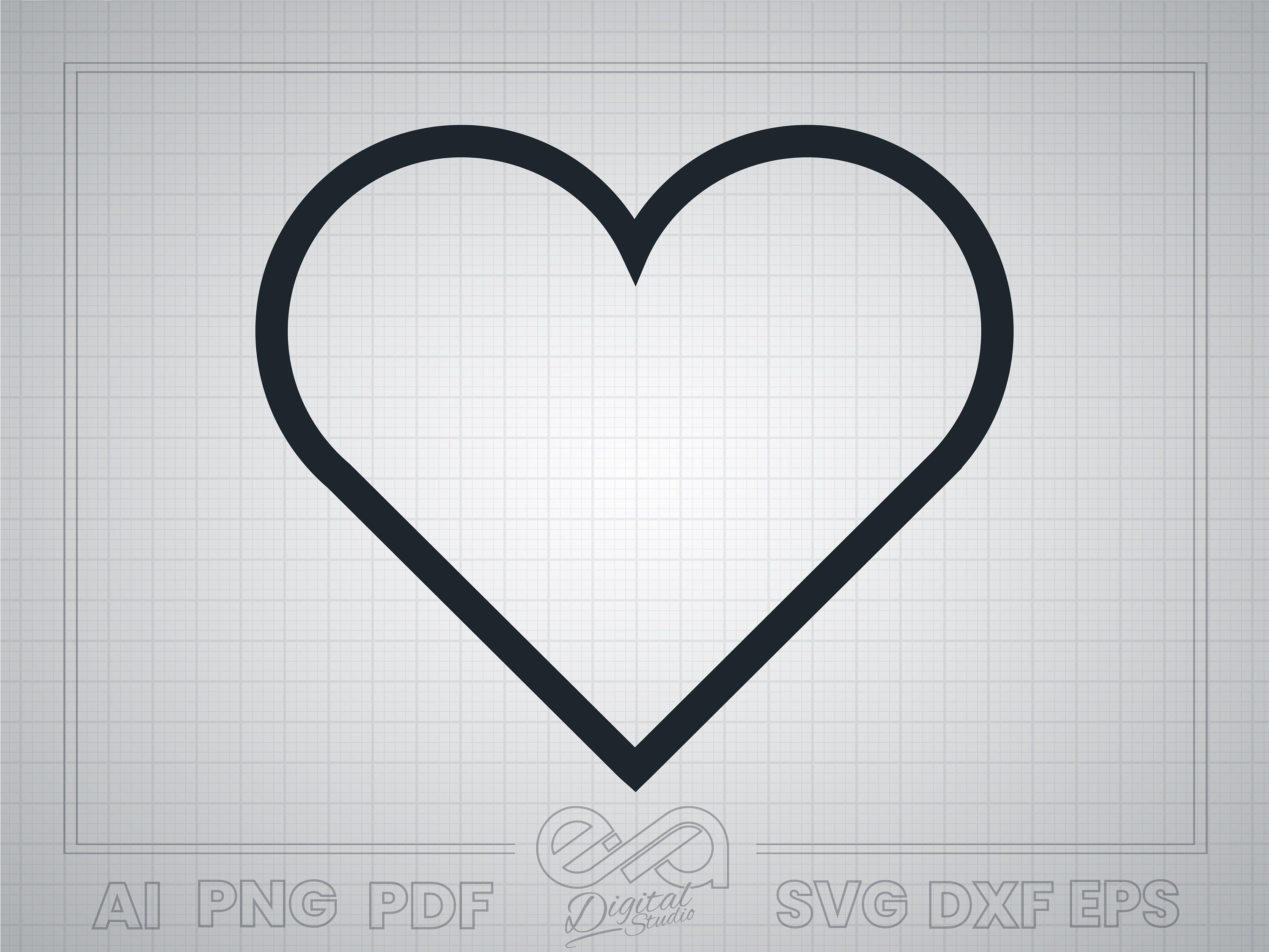 Heart SVG Designs, Black Heart SVG, Heart Cut File - Etsy