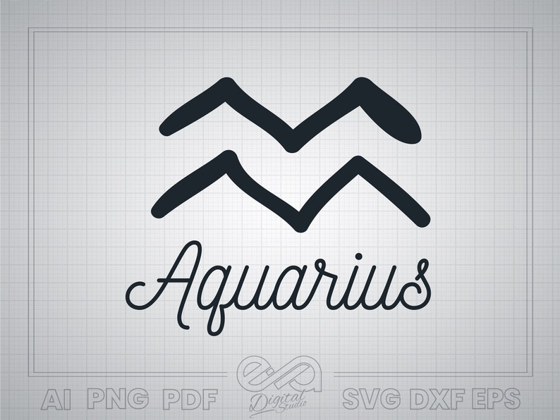 Aquarius Horoscope Symbol, Star Sign SVG, Zodiac Sign Cut File - Etsy