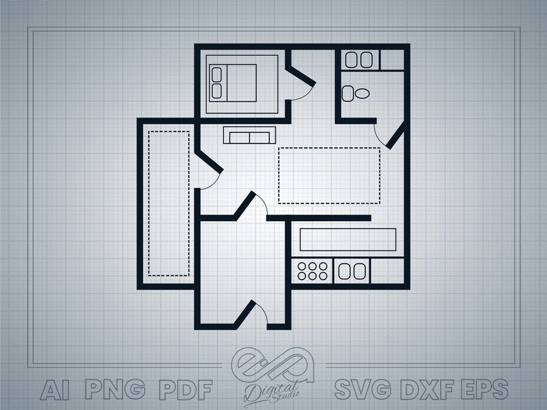 Architect Floor Plan SVG (ai, Png, Pdf, Eps, Dxf) (digital Download) - Etsy