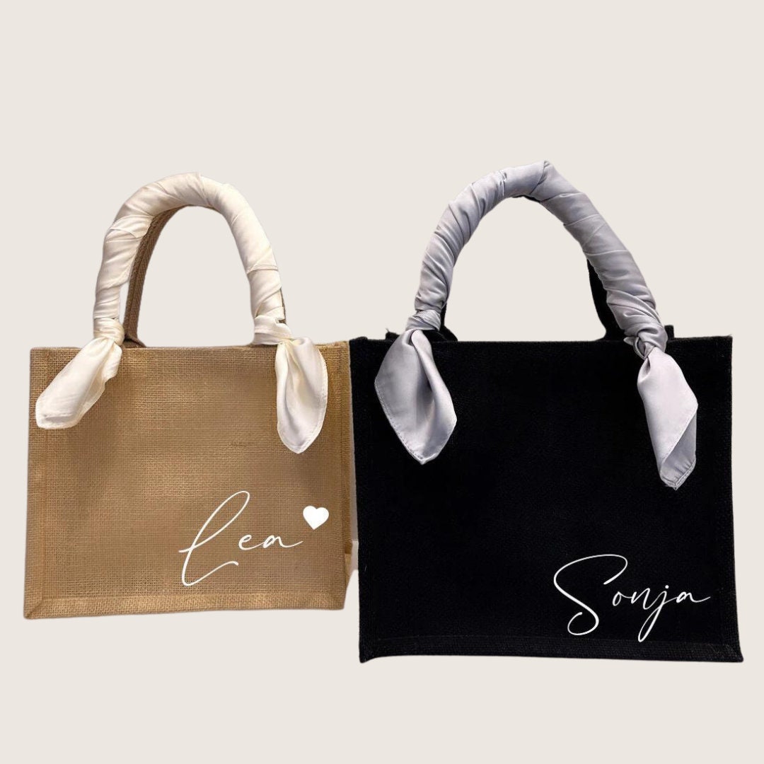 Personalized Jute Bag Jute Bag With Accessories Bag With - Etsy