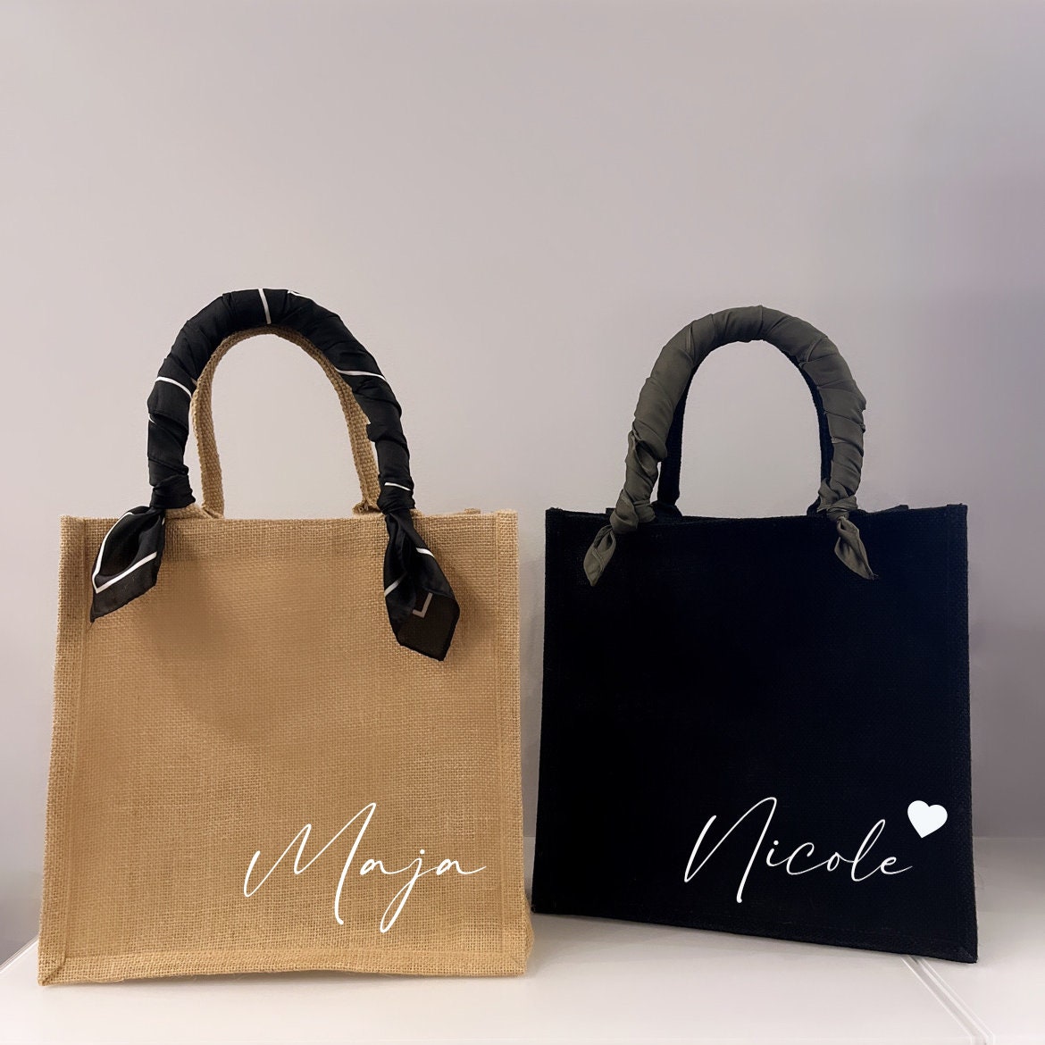 Personalized Jute Bag Jute Bag With Accessories Bag With - Etsy