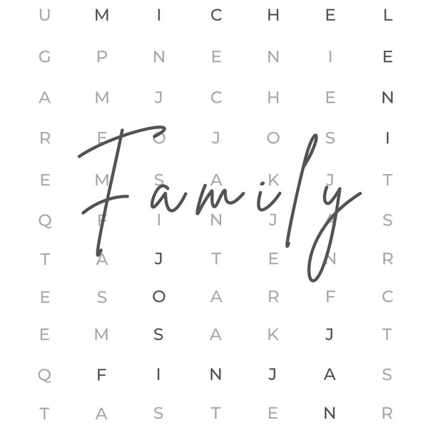 Family Crossword Poster - Etsy