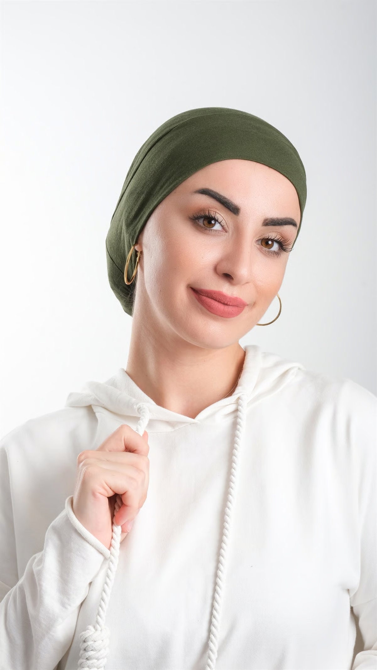 Fashionable and Ready: Interlaced Hijab Bonnet in Viscose Fabric ...
