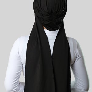 Black Cap-hat Scarf Hijab | Instant Wrap Turban Muslim Women Wear ...