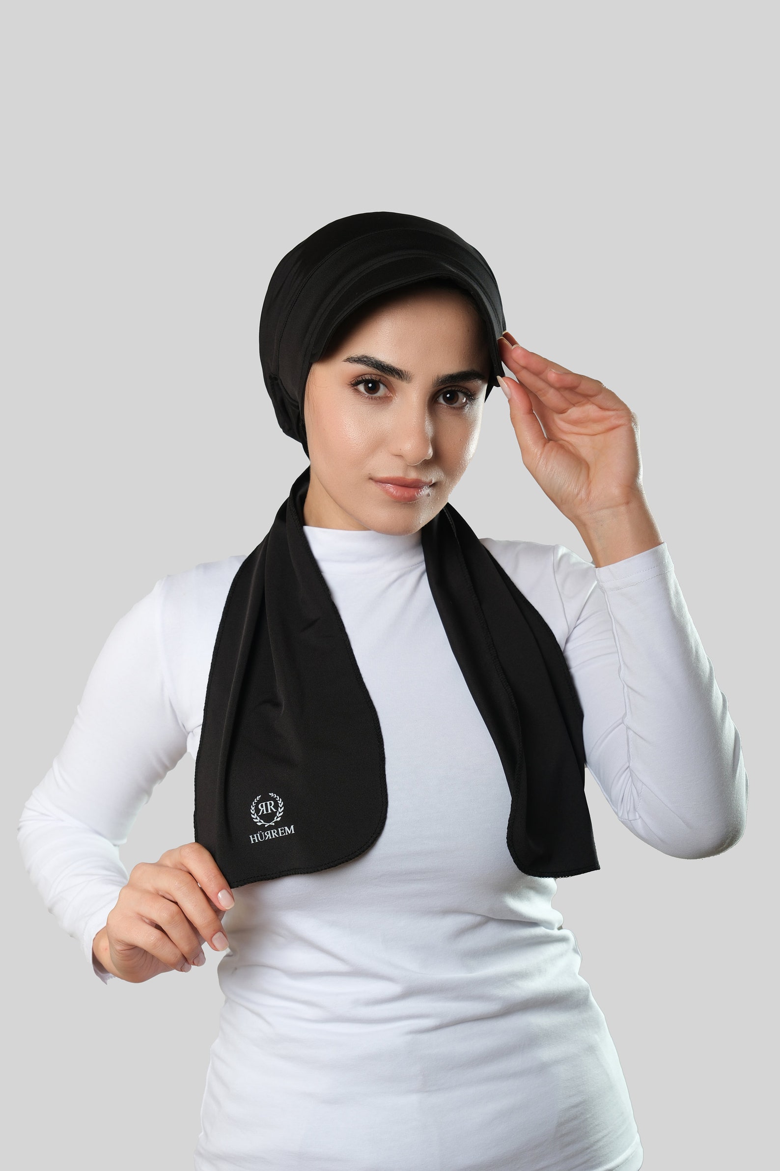 Black Cap-hat Scarf Hijab | Instant Wrap Turban Muslim Women Wear ...