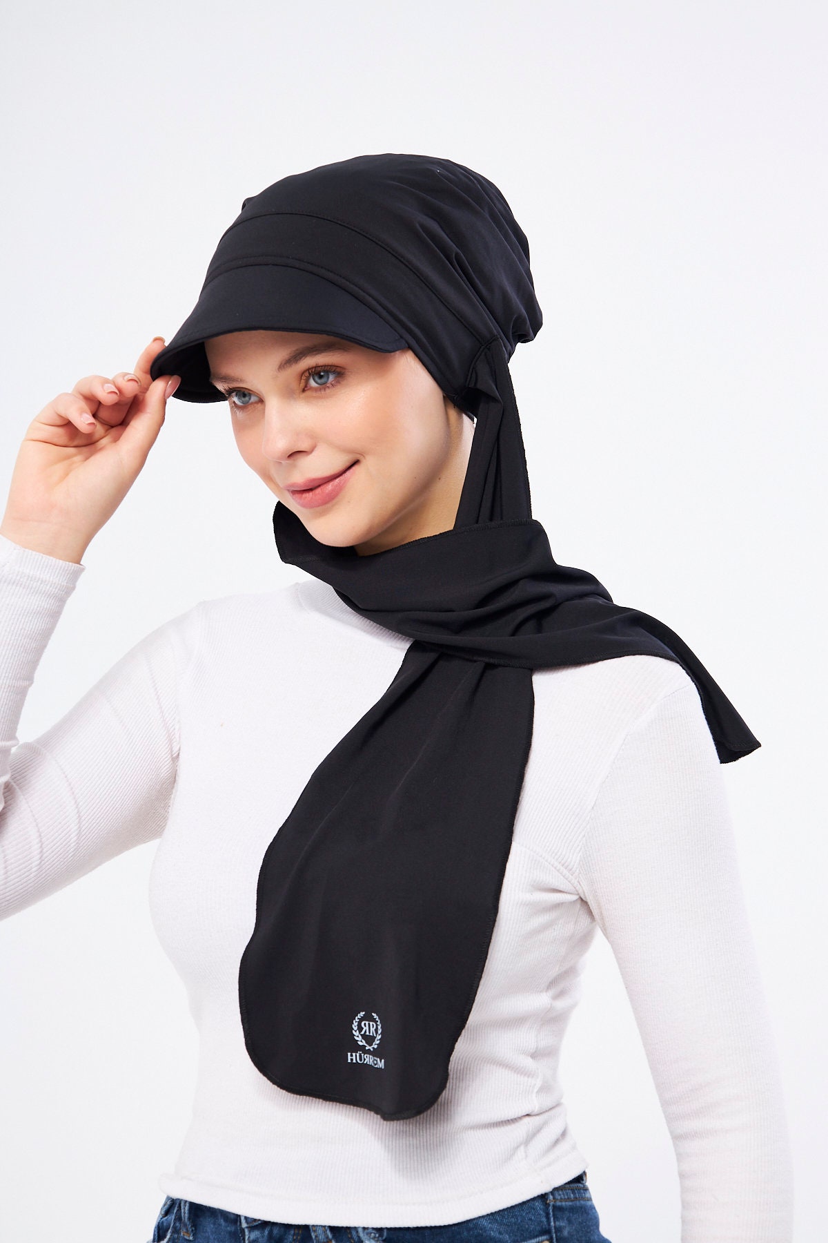 Black Cap-hat Scarf Hijab | Instant Wrap Turban Muslim Women Wear ...