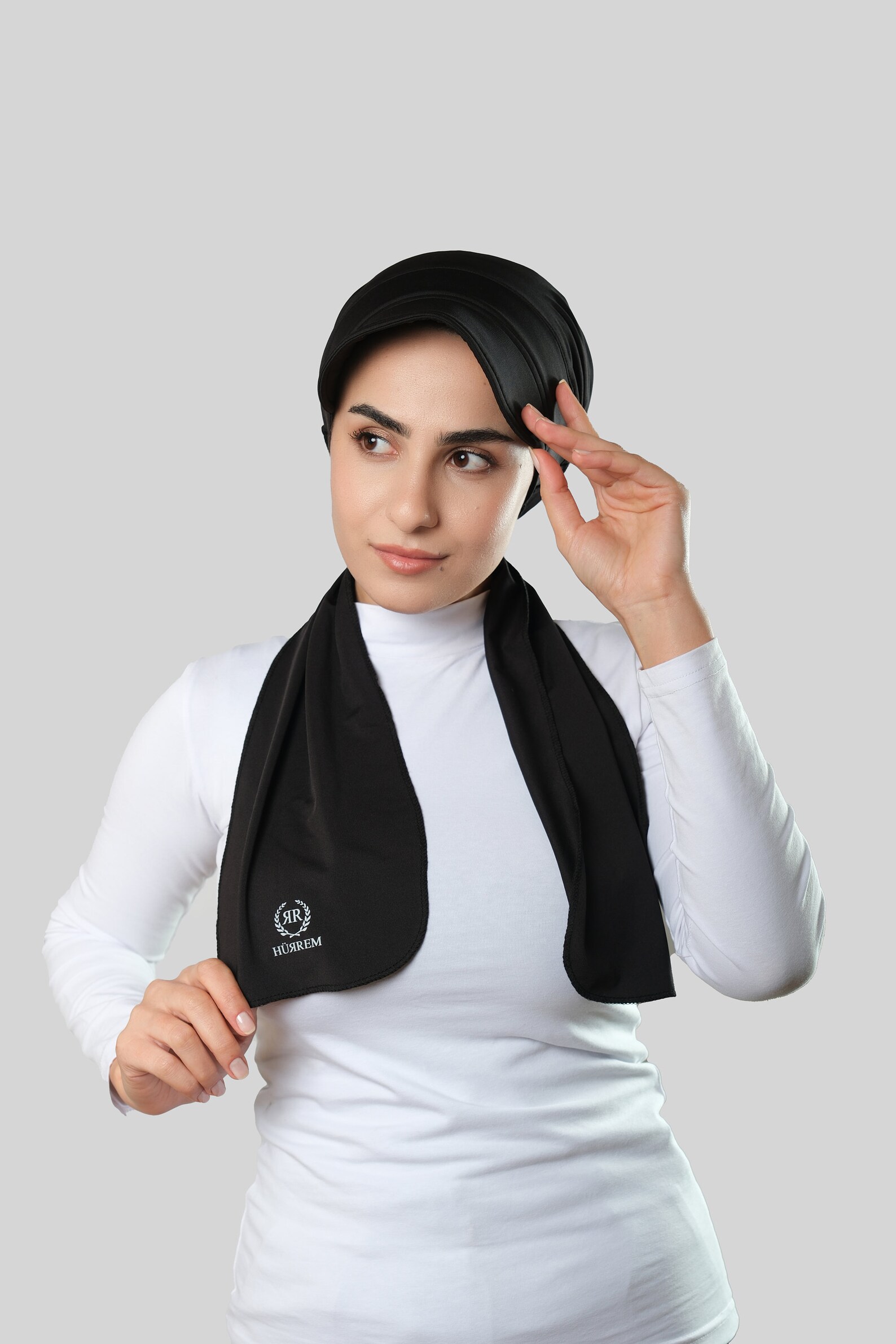 Black Cap-hat Scarf Hijab | Instant Wrap Turban Muslim Women Wear ...