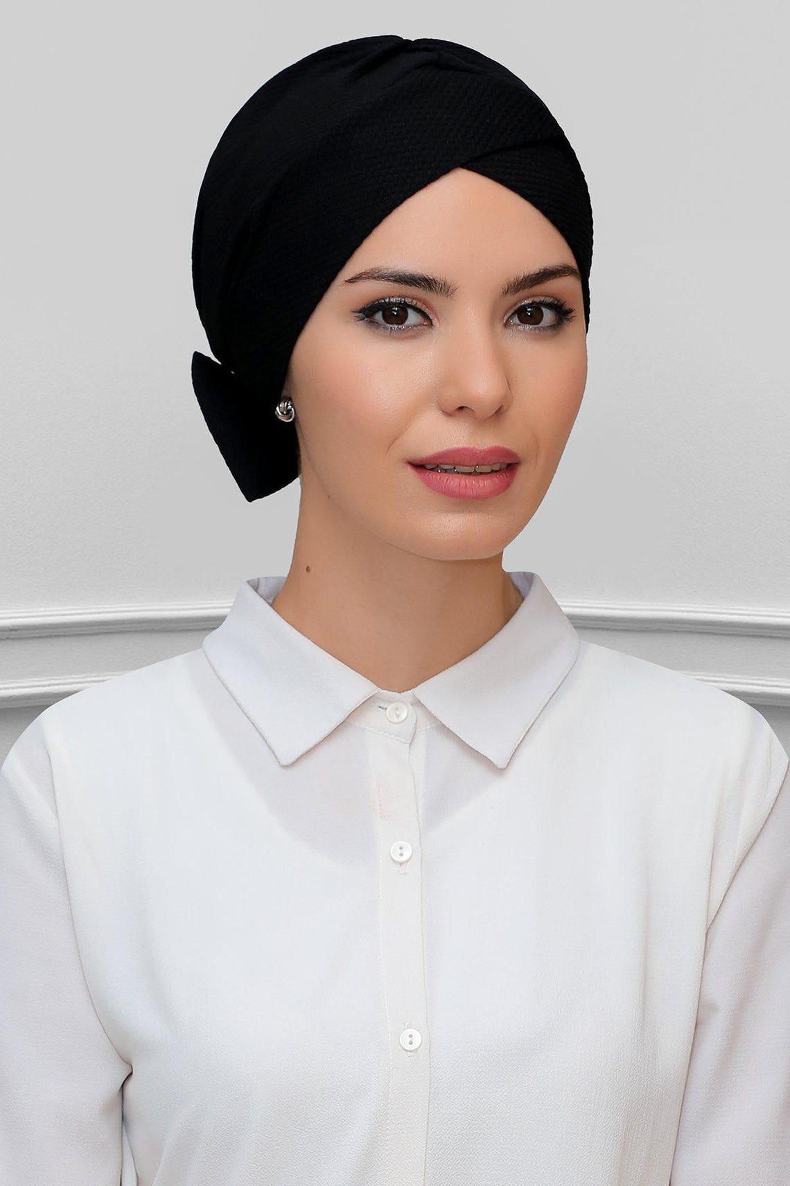 Practical Honeycomb Bonnet Cap With Bow | Instant Hijab & Winter ...