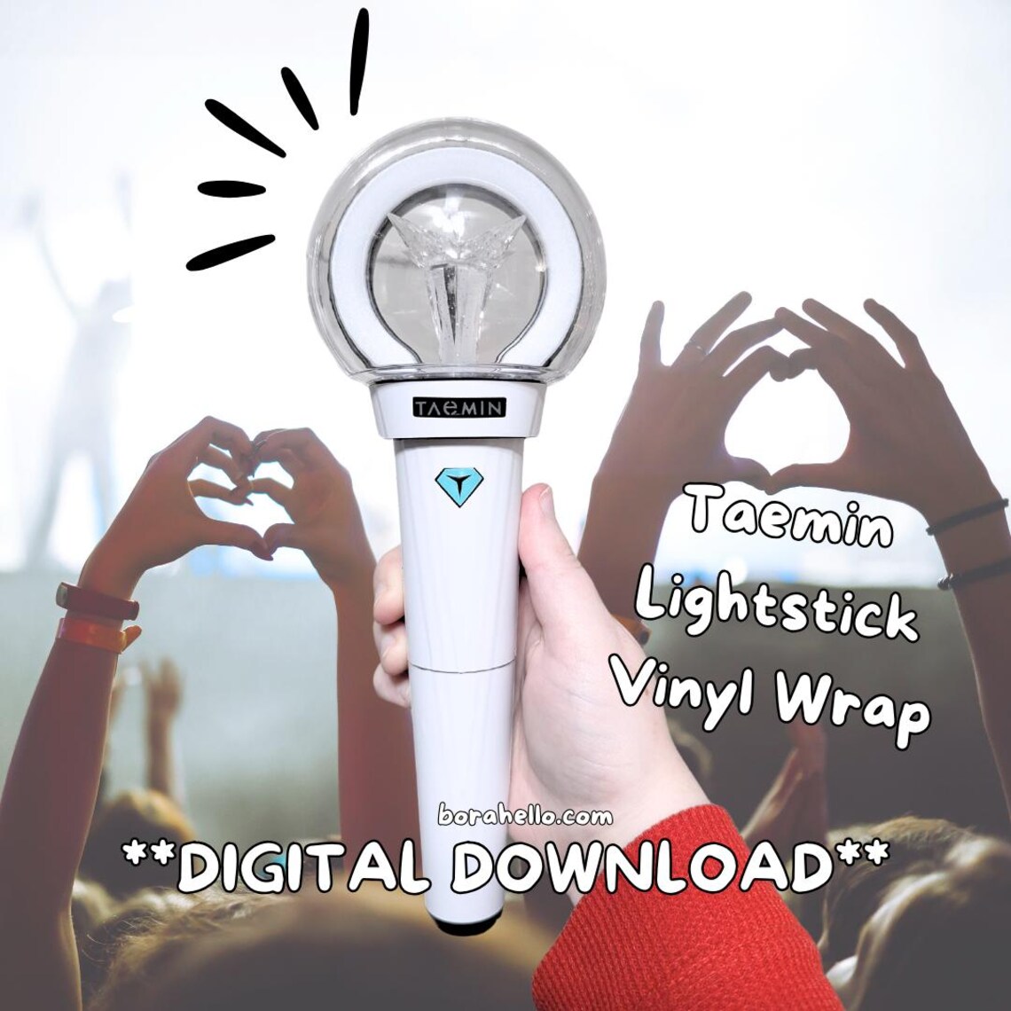 Shinee Taemin Lightstick Vinyl Decal Wrap Skin Template **digital ...