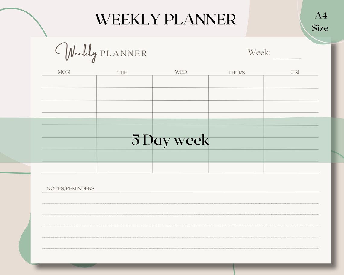Weekly Planner, Printable to Do List, Minimal Weekly Schedule, Weekly ...