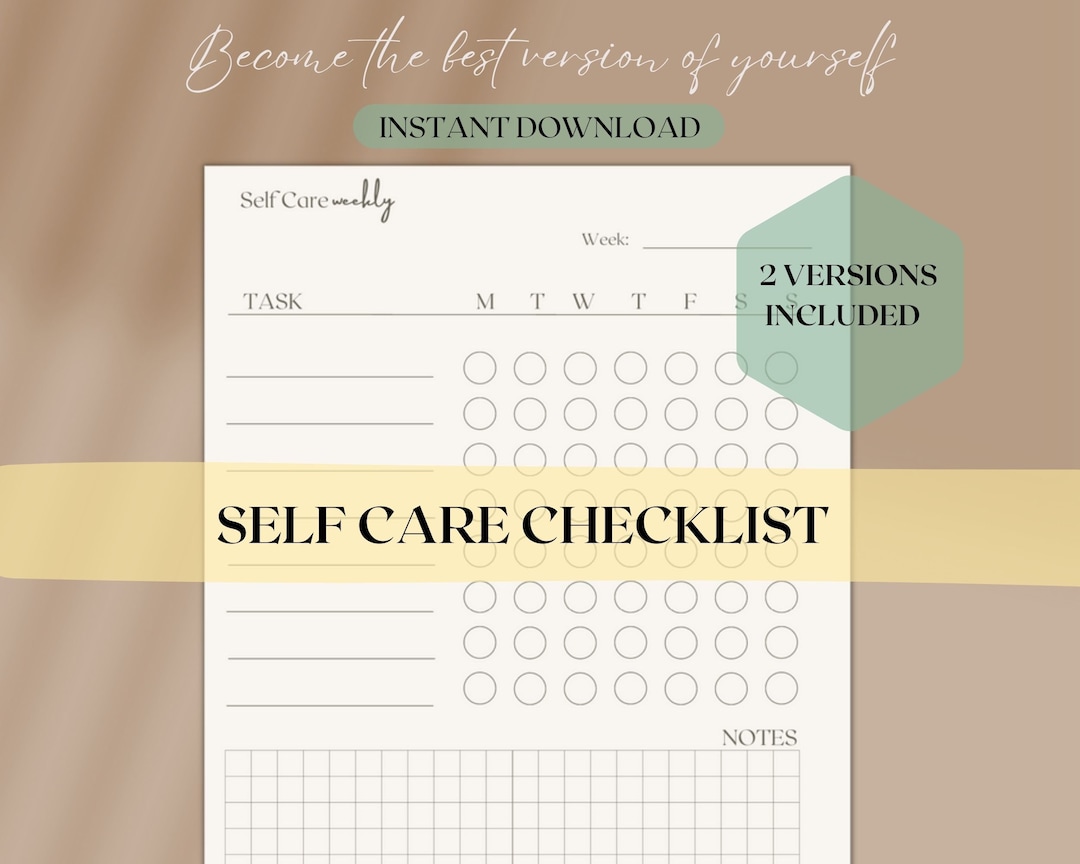 Weekly Self Care Checklist, Self Care Tracker Printable, Routine ...