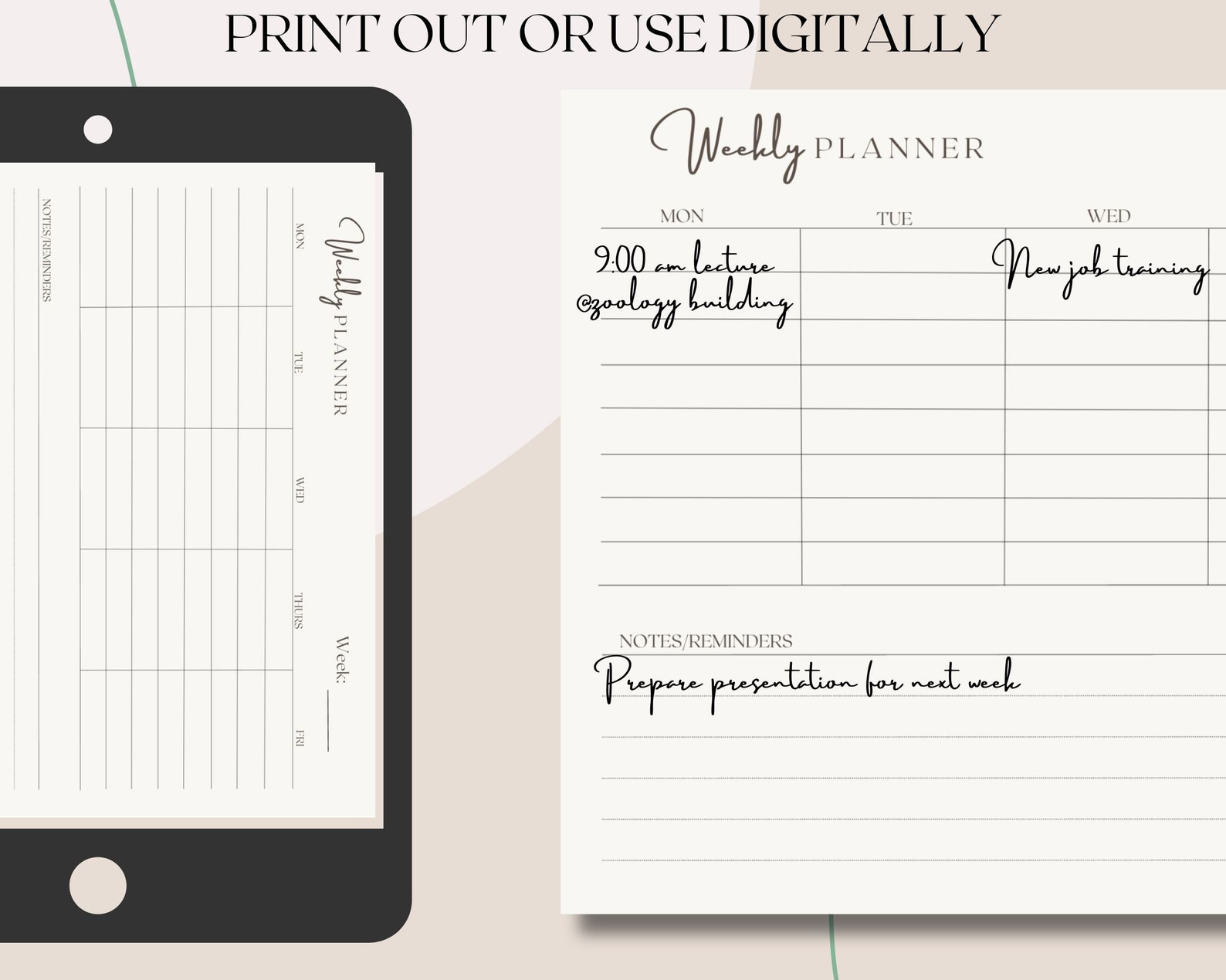 Weekly Planner, Printable to Do List, Minimal Weekly Schedule, Weekly ...