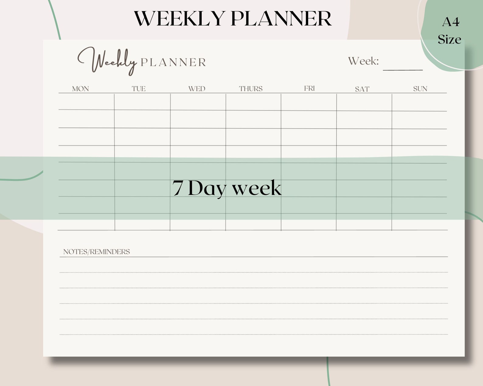 Weekly Planner, Printable to Do List, Minimal Weekly Schedule, Weekly ...