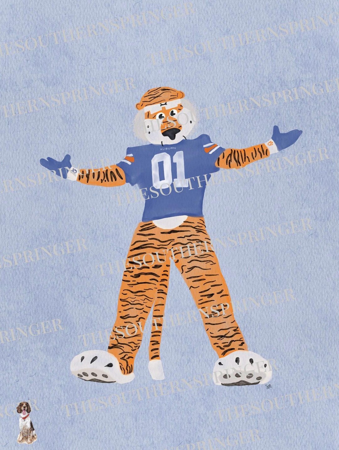 Aubie the Tiger | Aubie Watercolor Drawing | Auburn University | Auburn ...