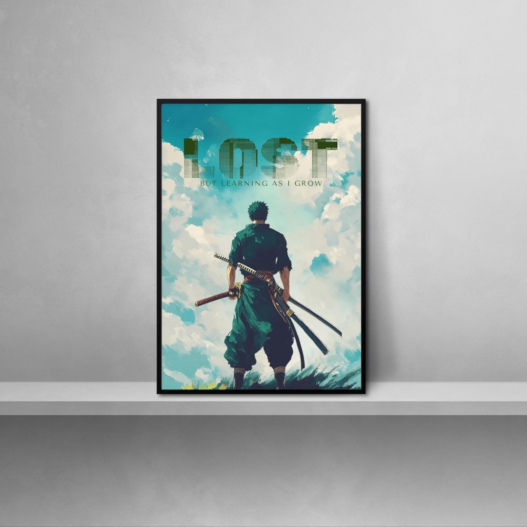One Piece Motivational Poster Wall Art Inspirational Zoro Quote Print ...