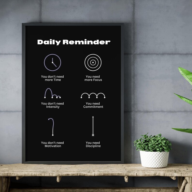 Daily Reminder Motivational Poster Black and White Reminder ...